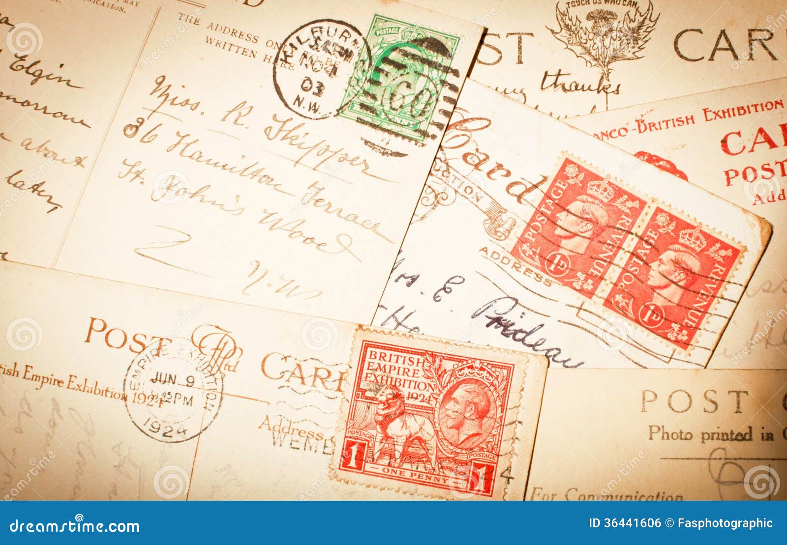 Old Handwritten Postcards Letter Used Paper Background Editorial Photo ...