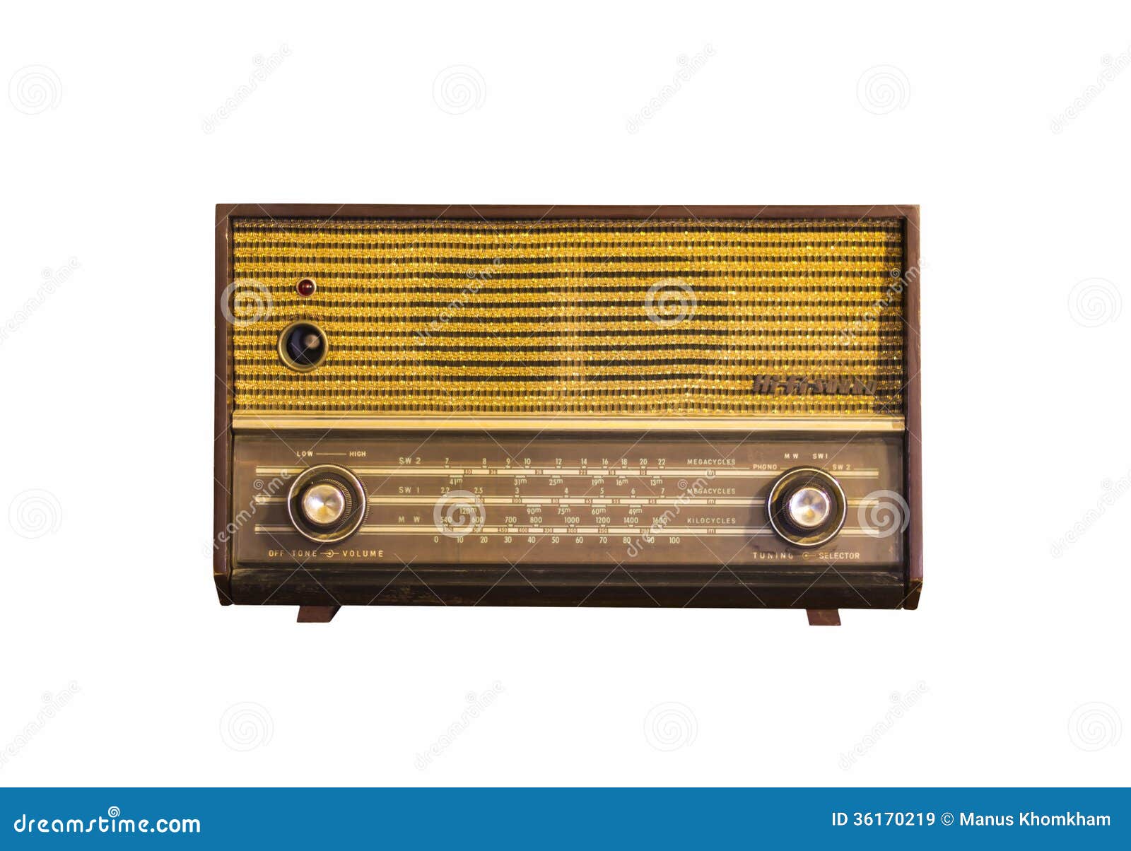 Old vintage radio on white stock image. Image of equipment - 36170219
