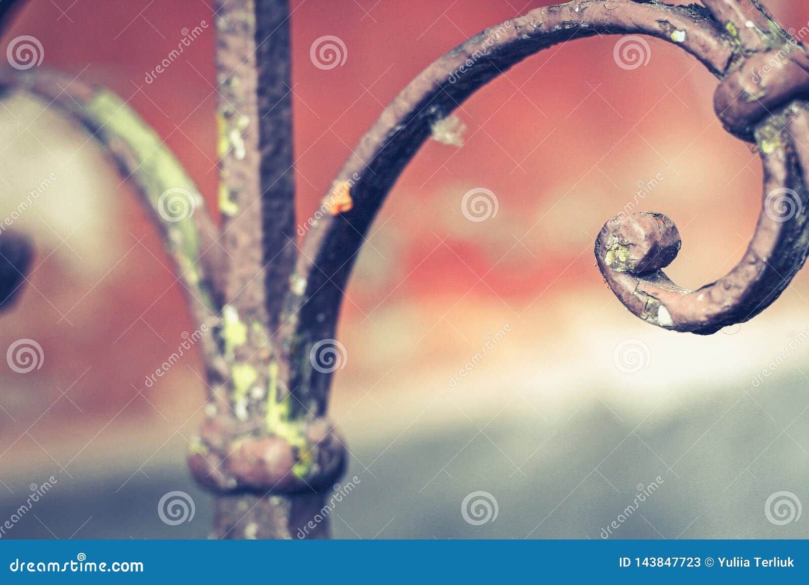 Old Vintage Railing with Rust on the Stairs in the House. Forged ...