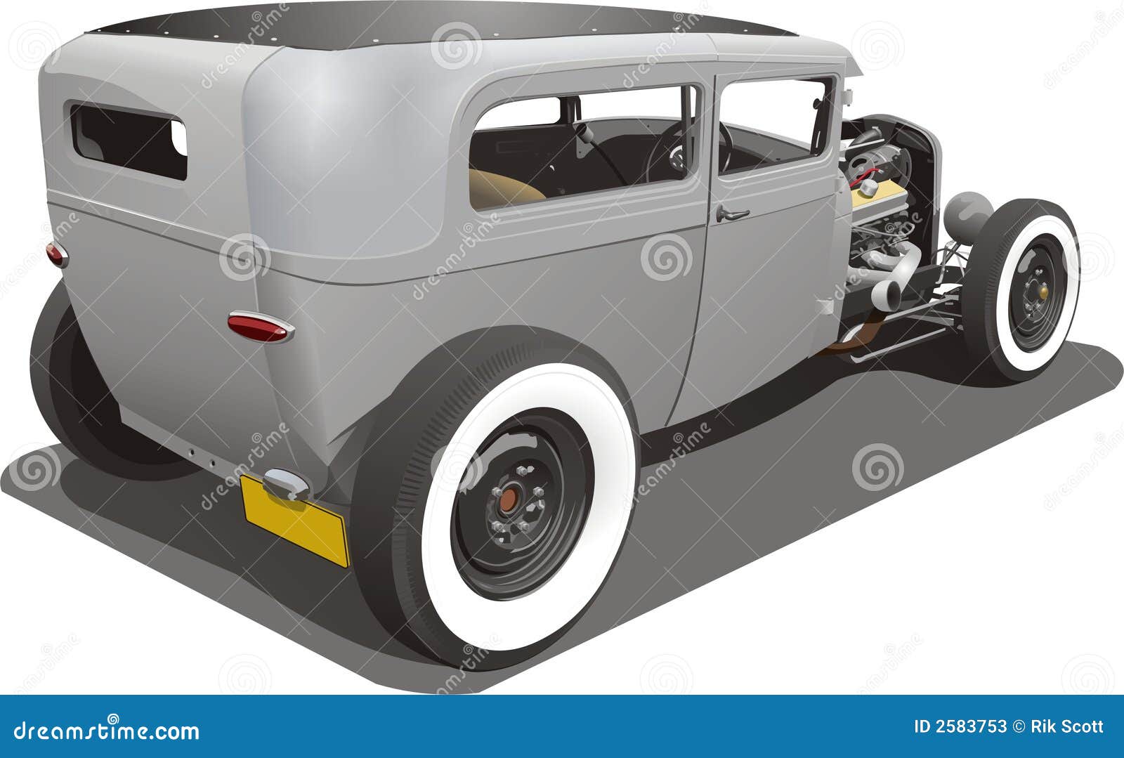 Old Vintage Rat Rod Cartoon Vector | CartoonDealer.com #2583753