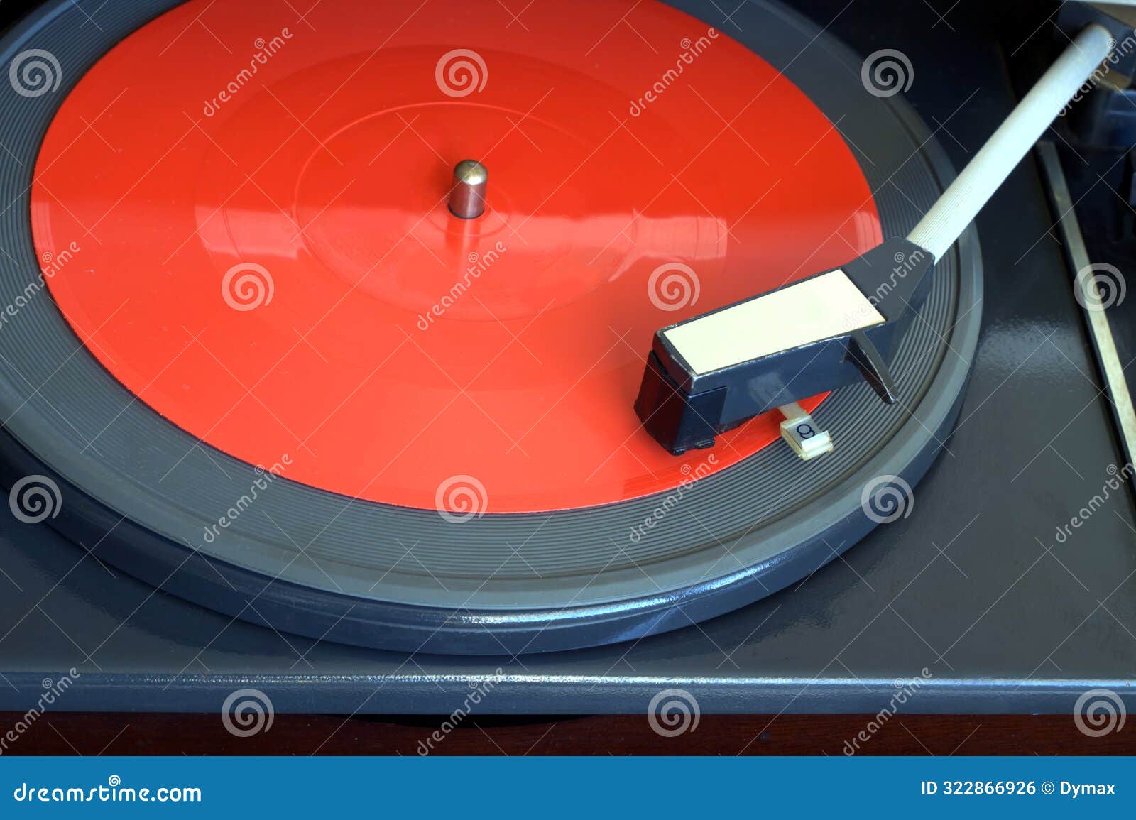 Old Vintage Record Player with 7 Inch Flexible Record on the Disk Top ...