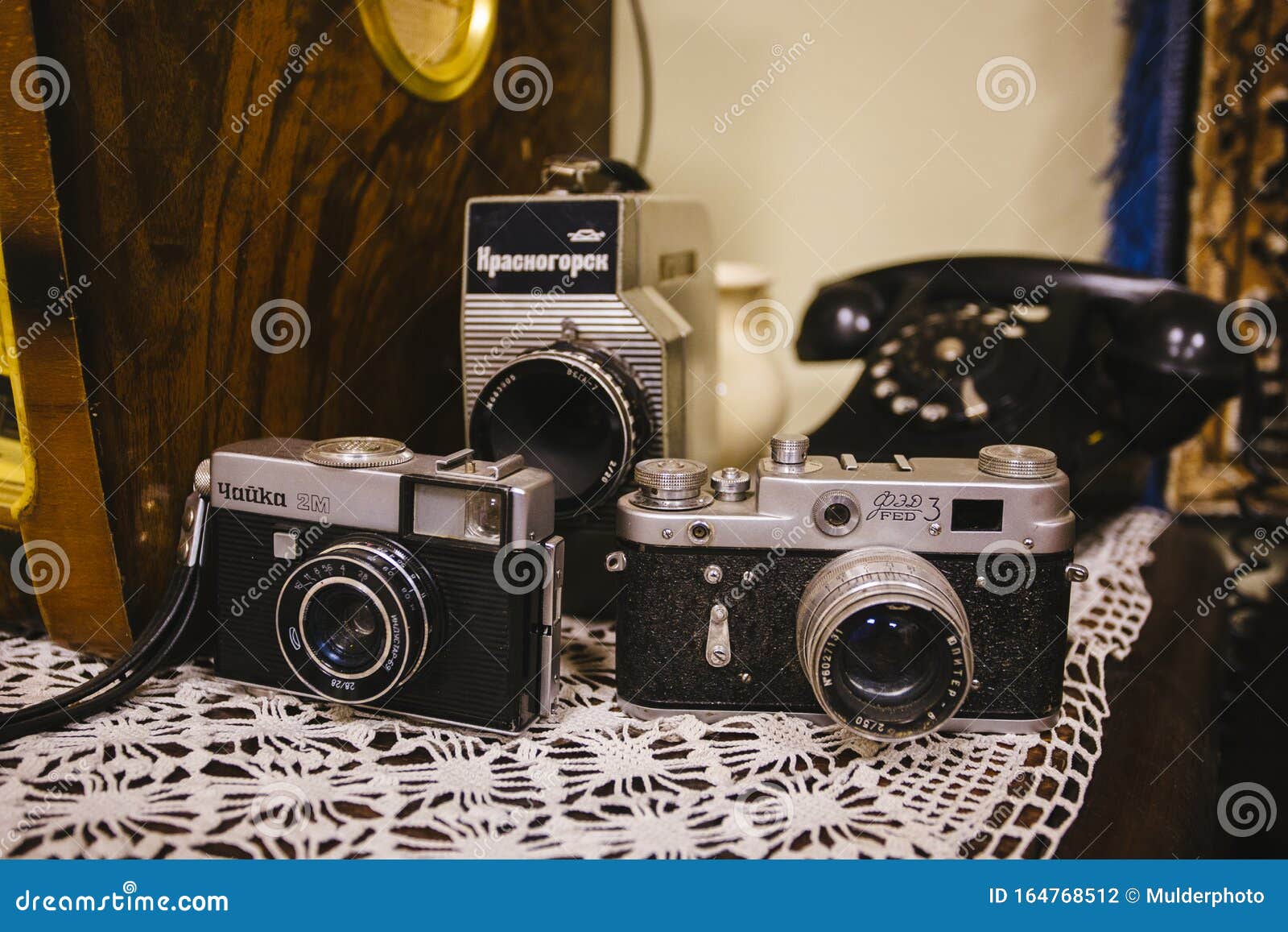 Old Vintage Retro Film Cameras, Selective Focus Stock Photo - Image of ...