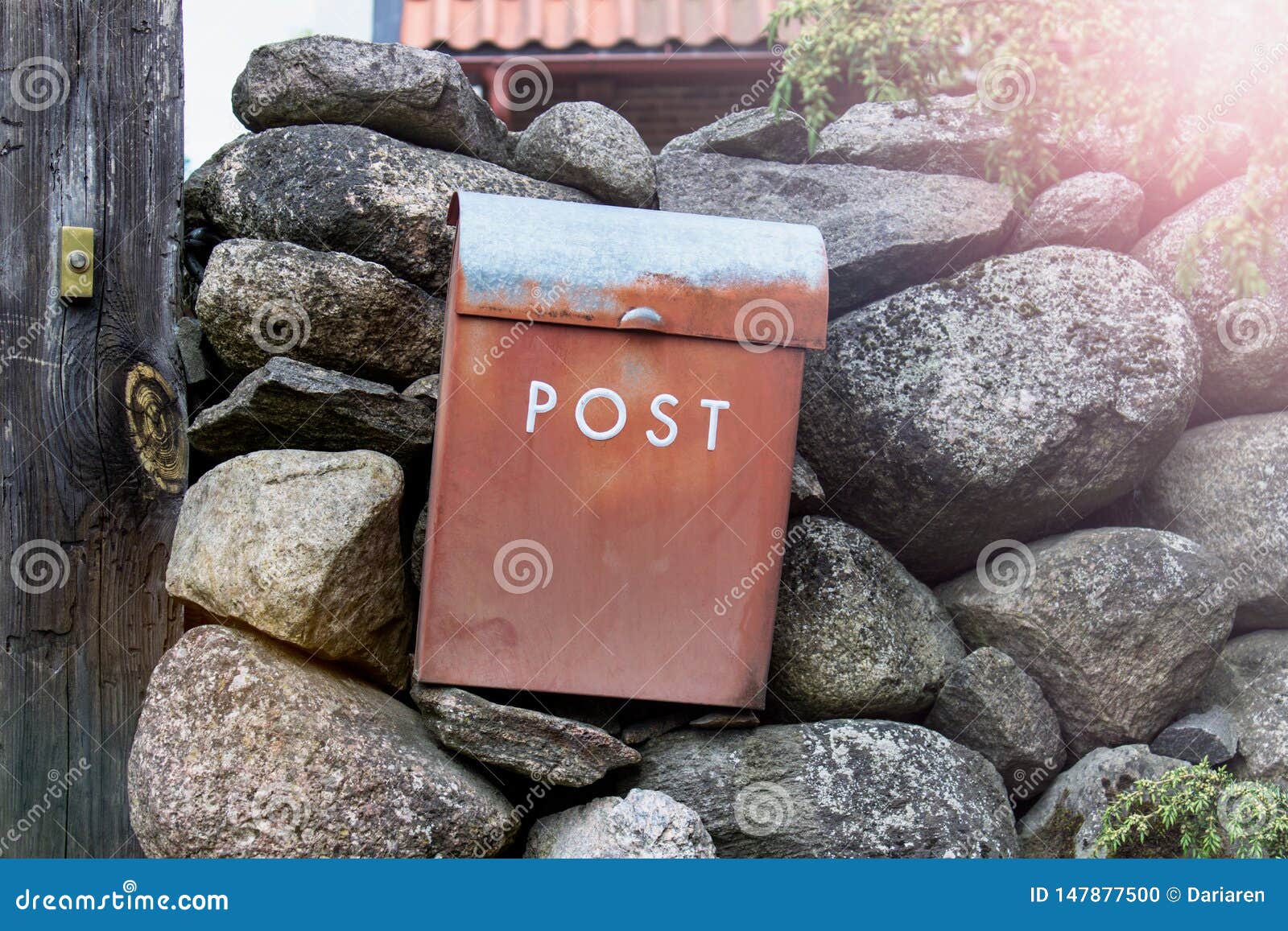Old vintage retro post box stock photo. Image of horizontal - 147877500
