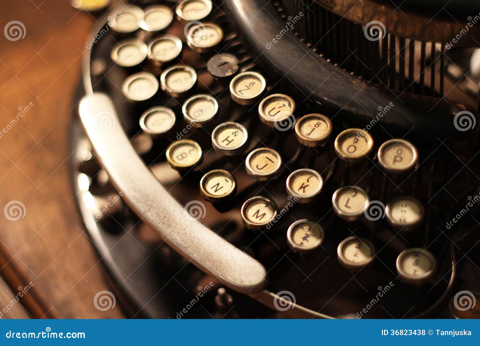 Old Vintage Retro Wooden Typewriter Stock Photo - Image of retro ...