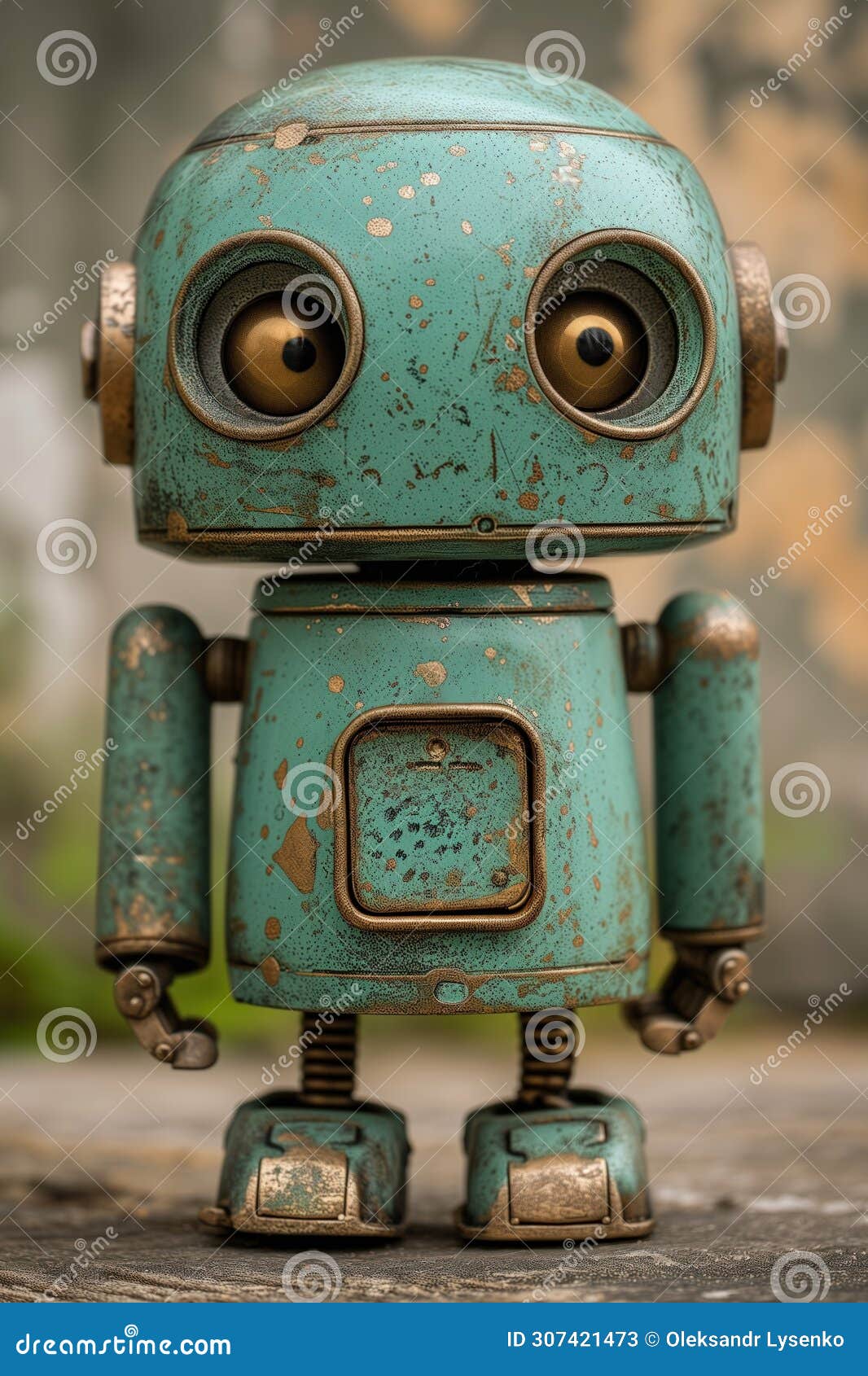 Old vintage robot stock illustration. Illustration of blue - 307421473