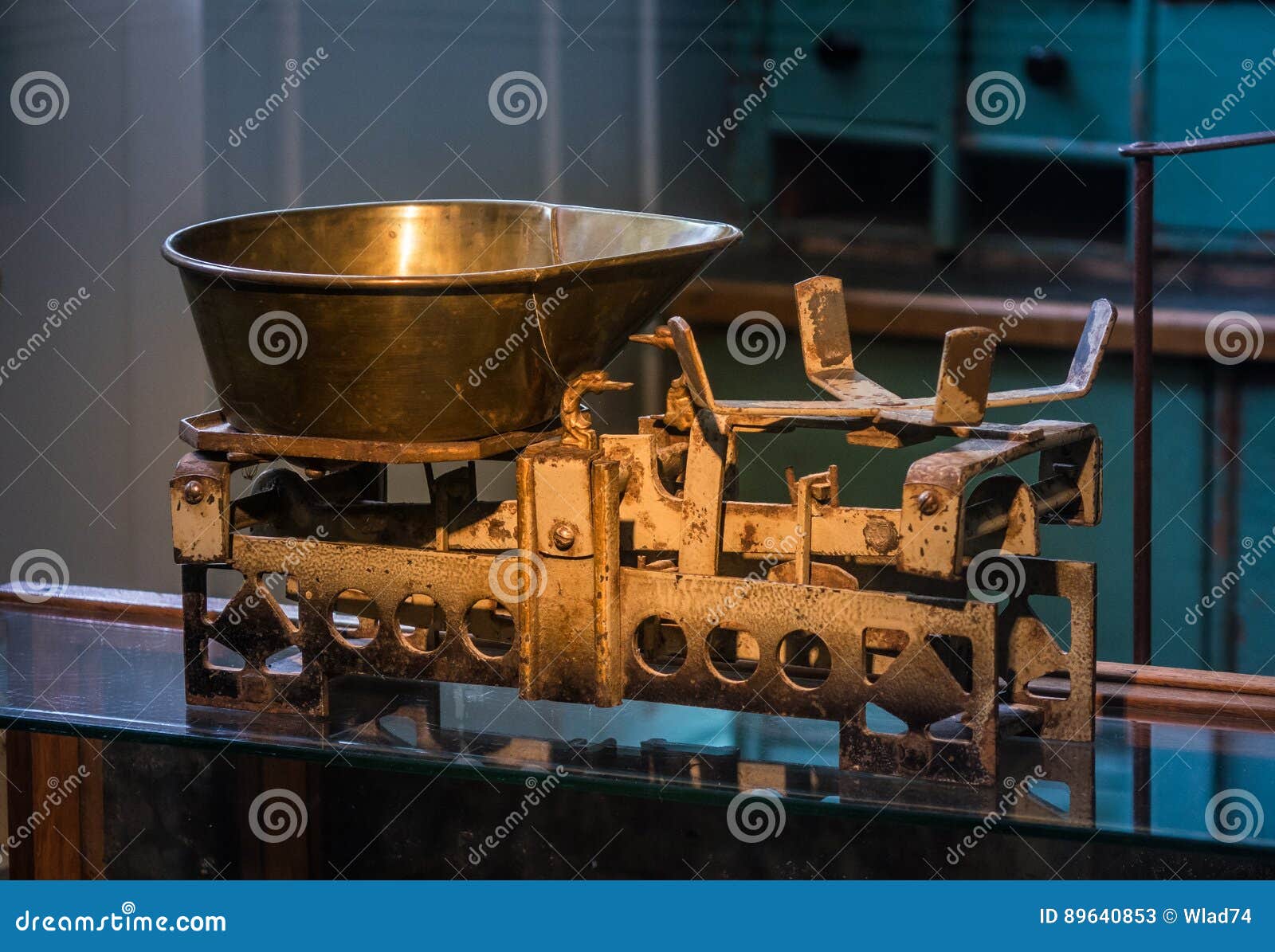 The Old and Vintage Scales on a Counter in Shop Stock Image - Image of ...
