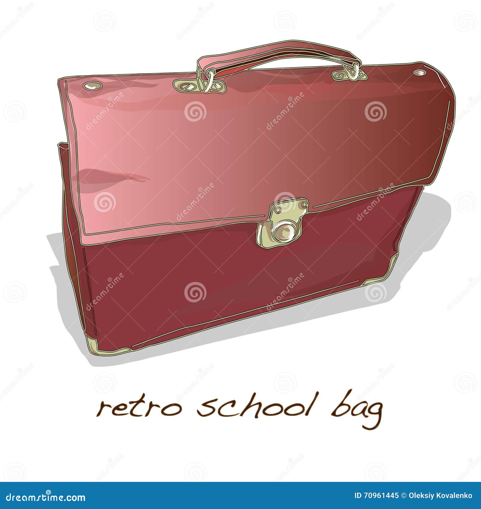 Old vintage school bag stock vector. Illustration of business - 70961445