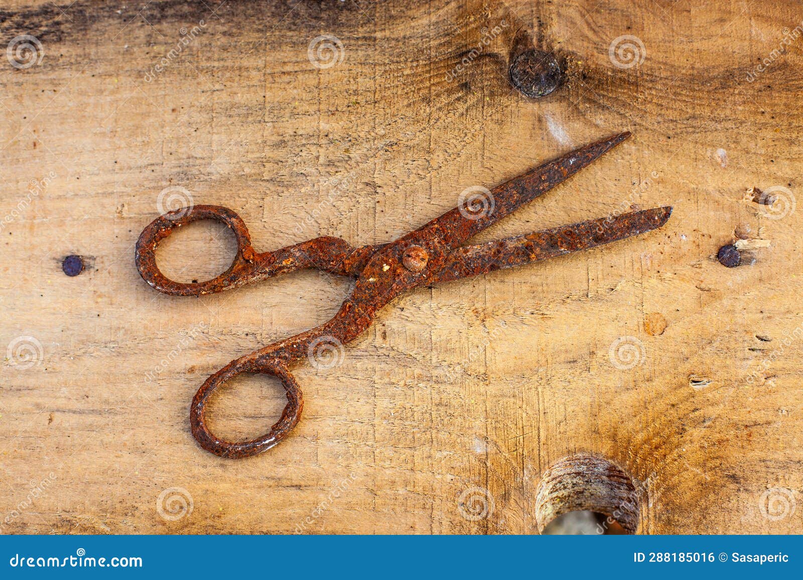 Old Vintage Scissors Covered in Rust Stock Photo - Image of brown, tool ...