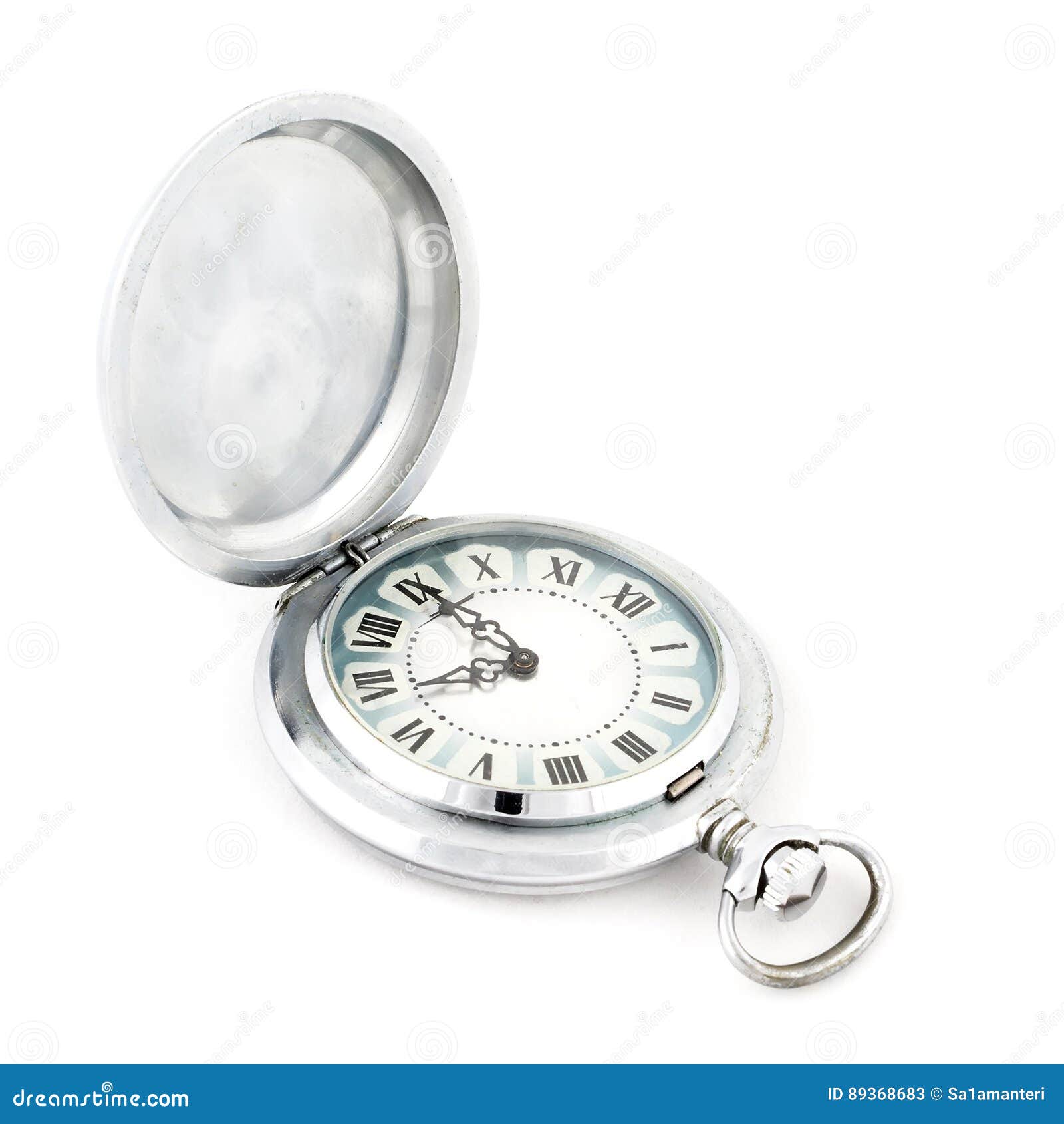 Old Vintage Scratched Pocket Silver Watch Stock Image - Image of ...