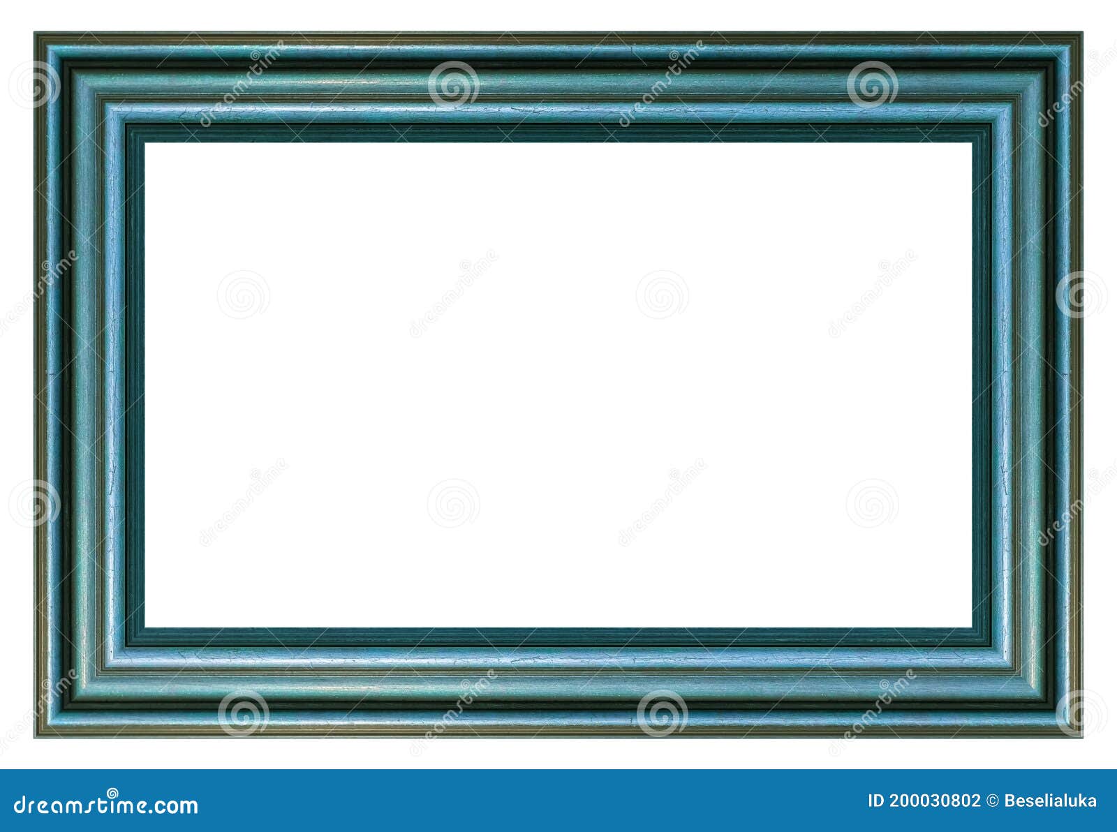 Old Vintage Silver Blue Frame on a White Background Stock Photo - Image ...
