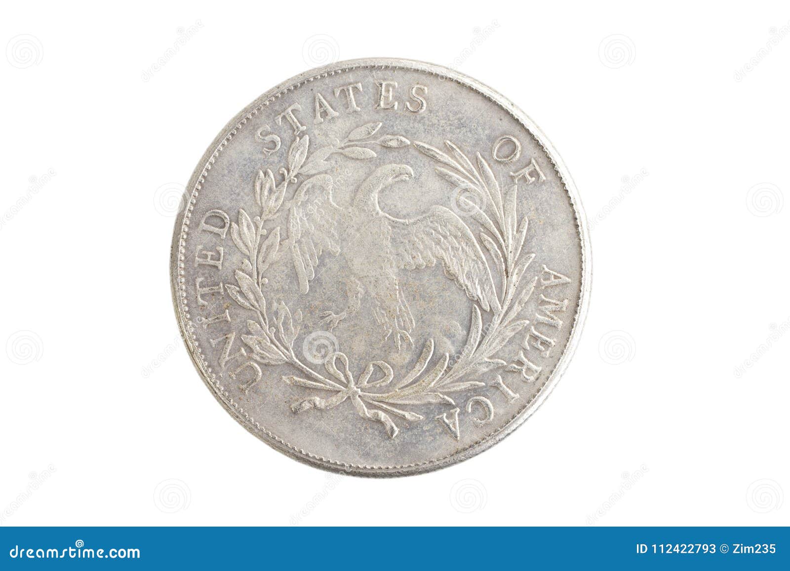 Old vintage silver dollar stock image. Image of closeup - 112422793