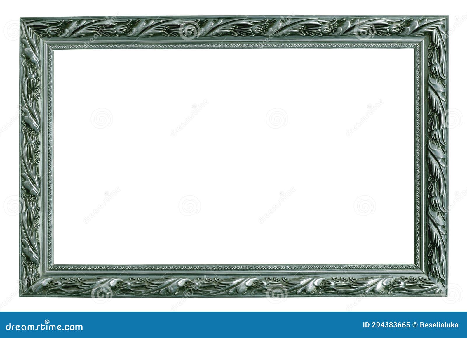 Old Vintage Silver Frame Isolated Stock Image - Image of vintage ...