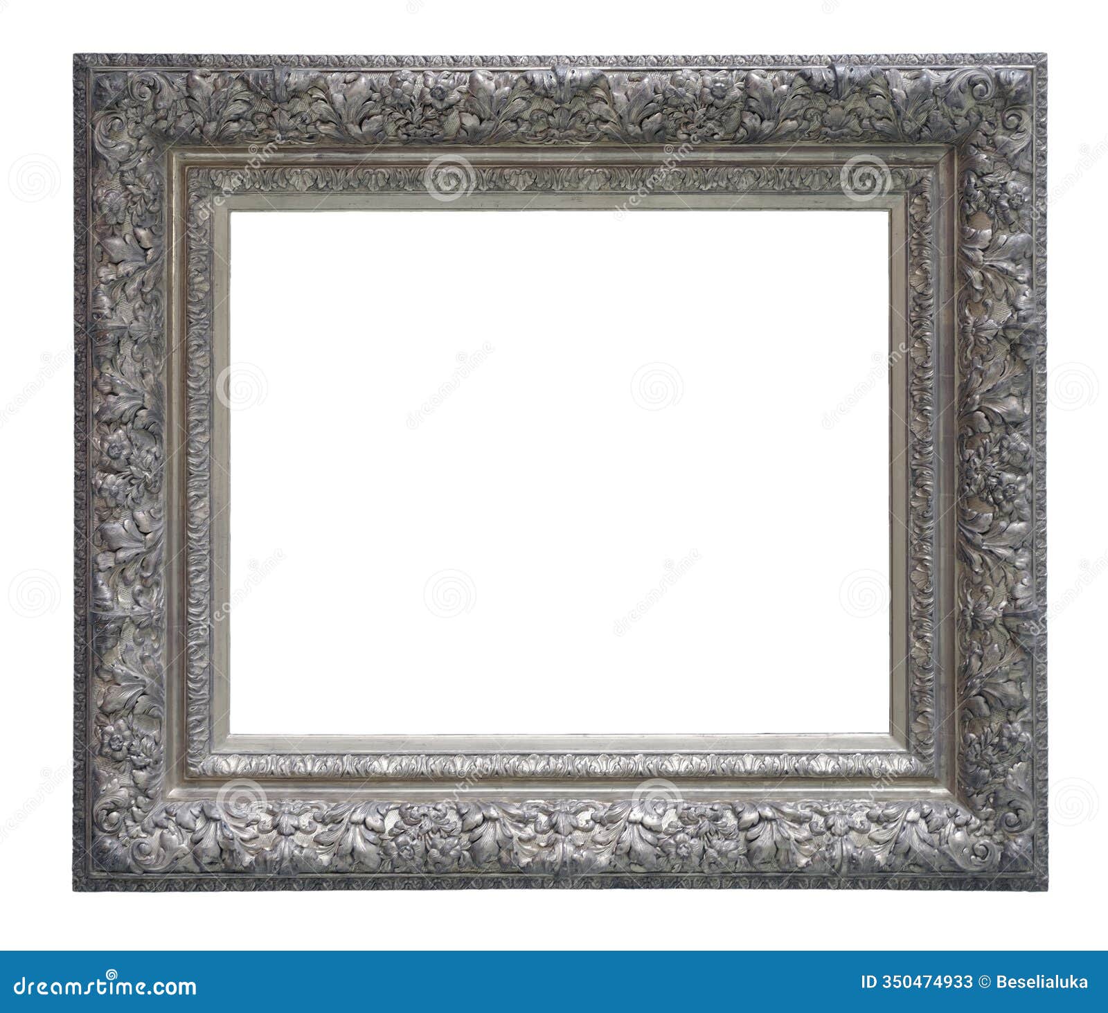 Old vintage silver frame stock image. Image of style - 350474933