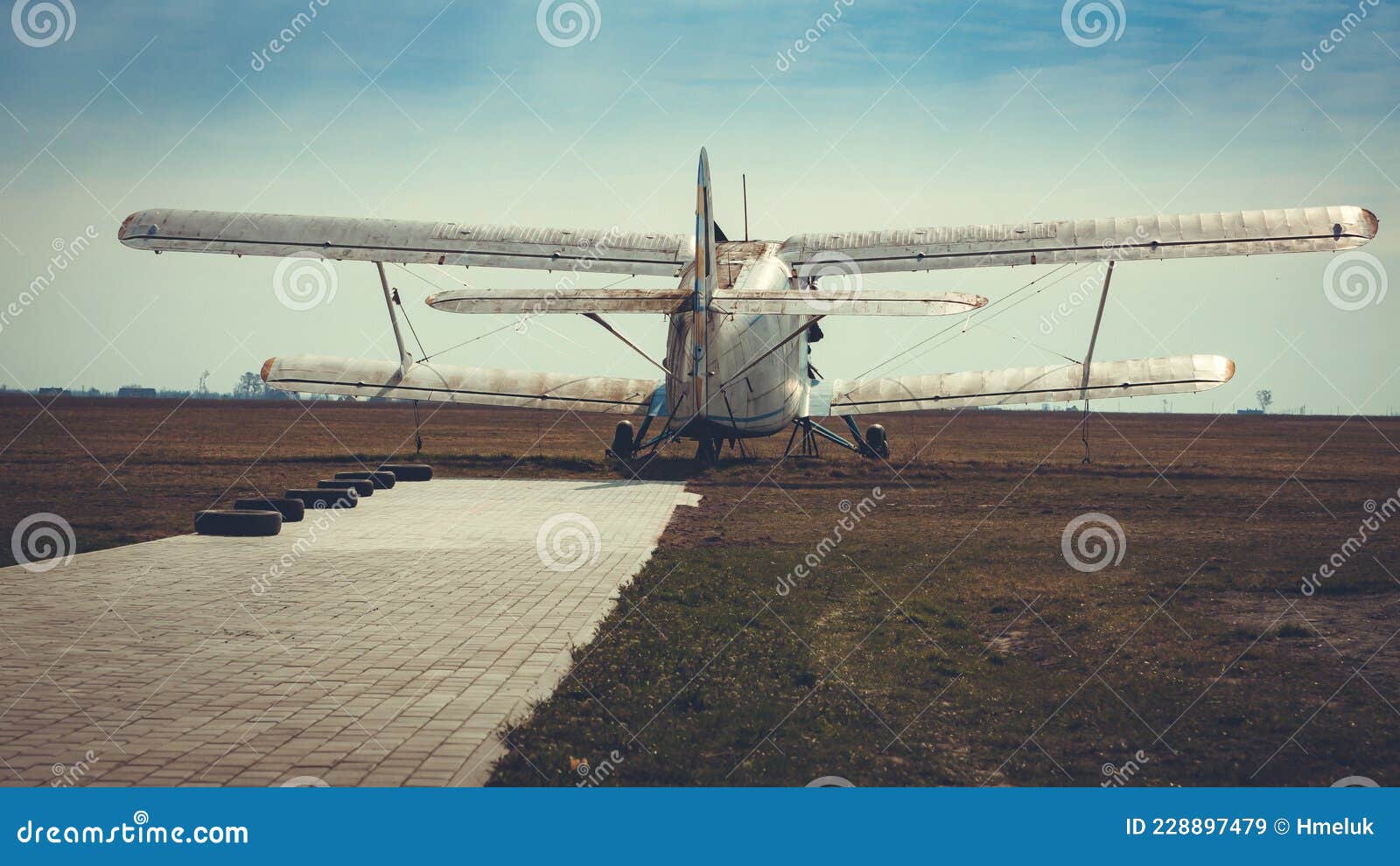 Plane at the Airfield Outdoors Stock Image - Image of propeller ...