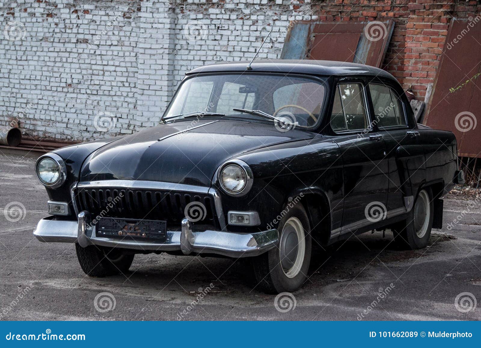 Old Vintage Soviet Black Retro Car Stock Image - Image of gear, sedan ...