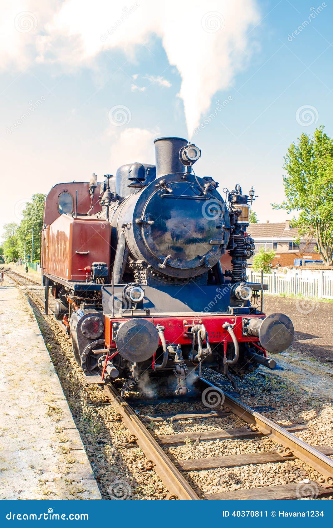 An Old Vintage Steam Train Drive on the Rails Stock Image - Image of ...
