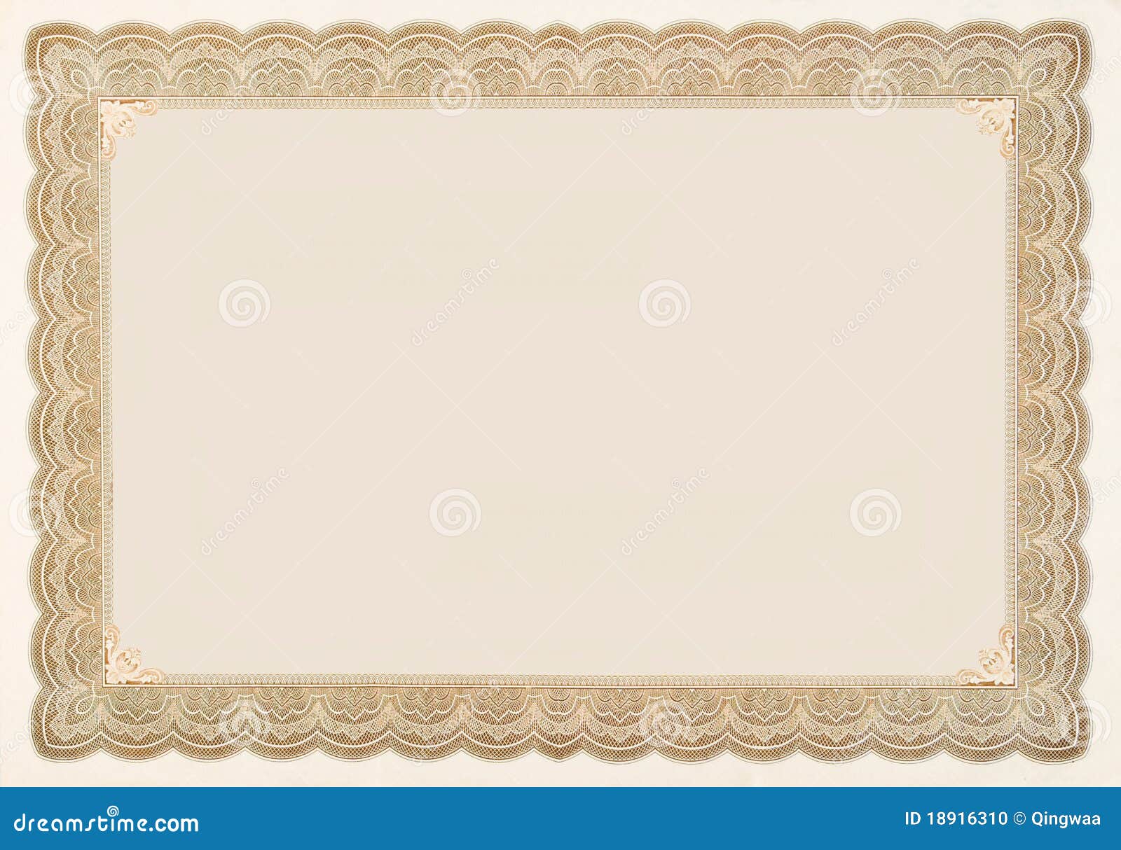 Old Vintage Stock Certificate Empty Boarder Stock Photo - Image of ...