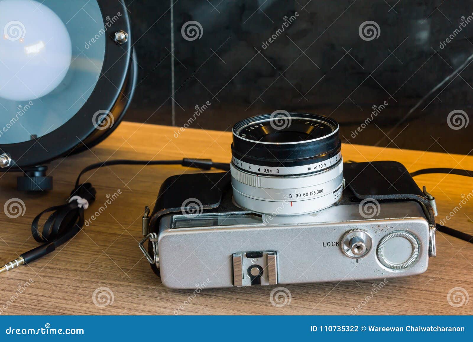 Old Vintage Style Model Rust Camera on Table Stock Photo - Image of ...