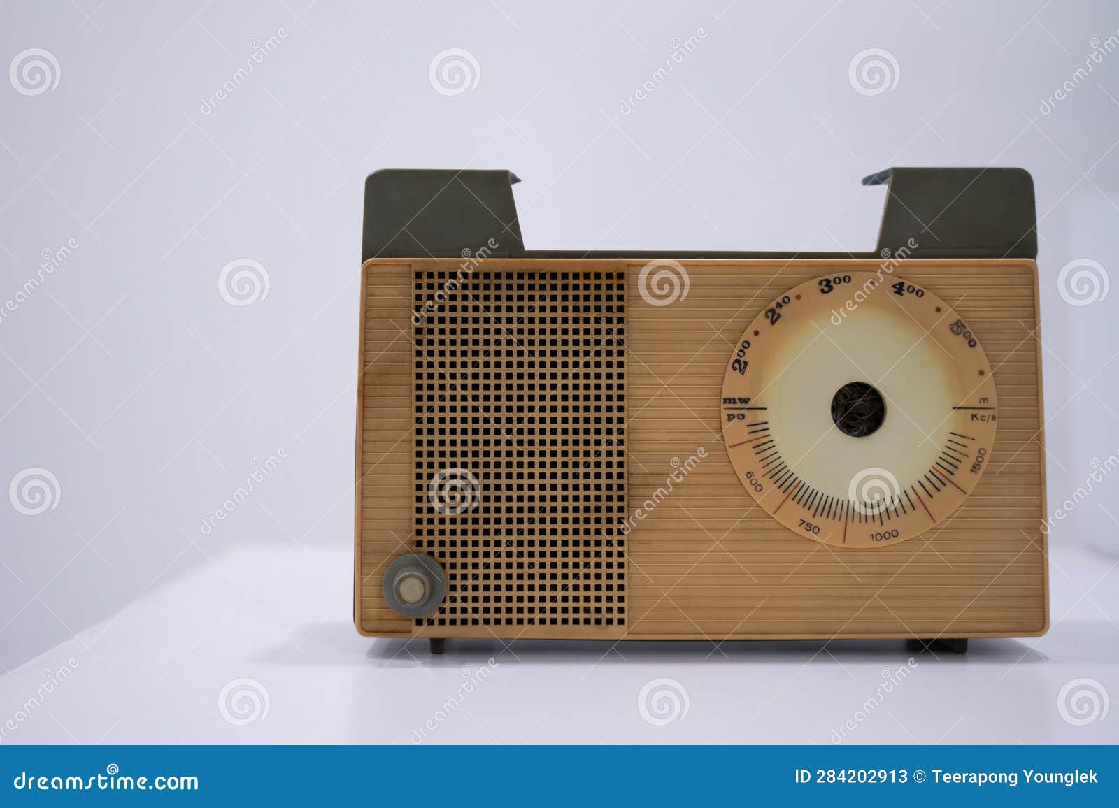 Old Vintage Style Transistor Radio on White Background Stock Image ...