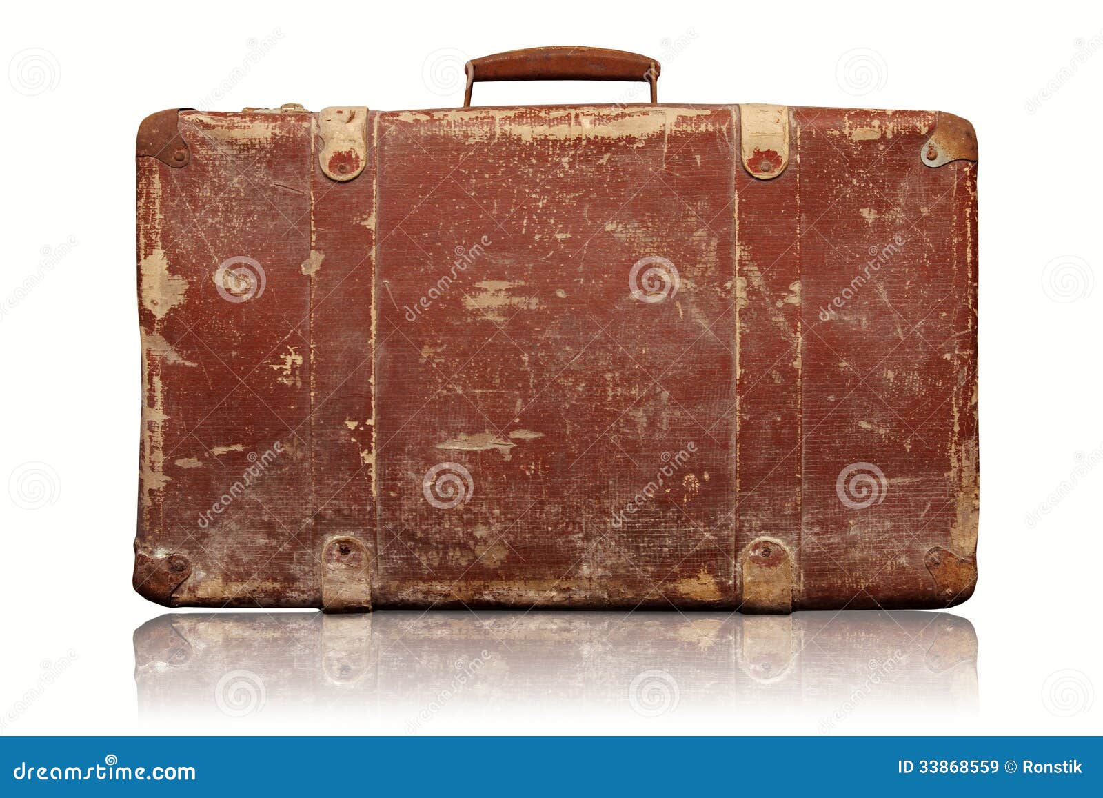 Old Vintage Suitcase Isolated on White Stock Image - Image of vacation ...