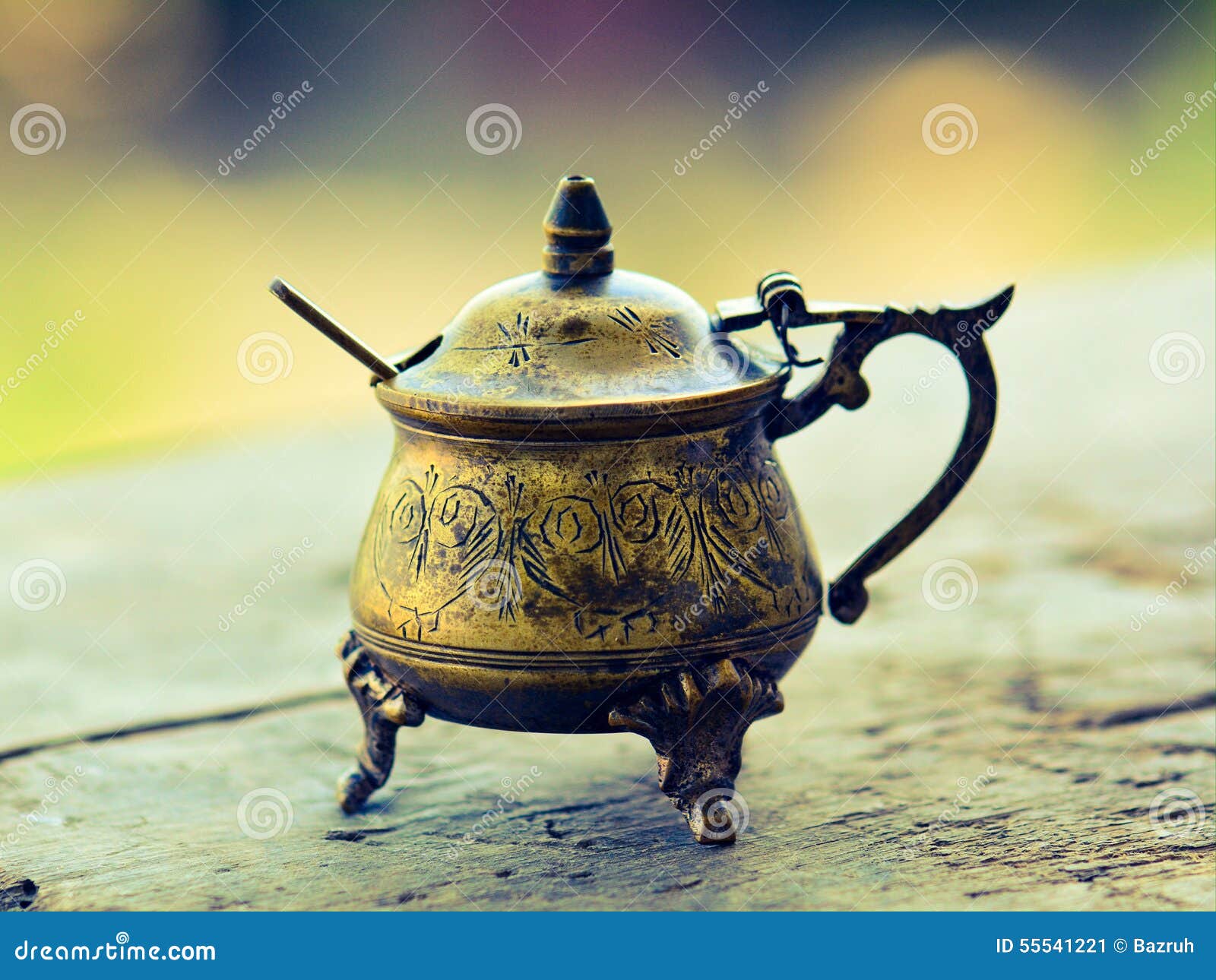 Old Vintage Tableware from Bronze Stock Image - Image of pattern ...