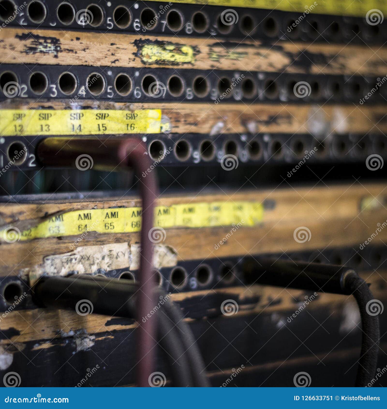 Old and Vintage Telecommunication Switchboard Stock Image - Image of ...