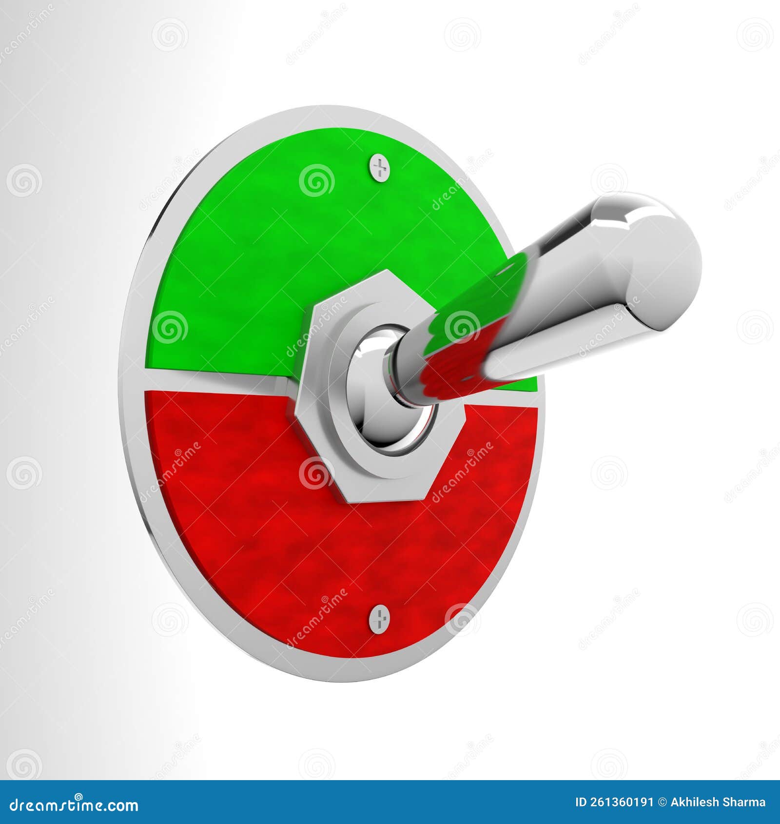 Old Vintage Toggle Switch with Green and Red Colour - 3D Illustration ... Old Vintage Toggle Switch with Green and Red Colour - 3D Illustration ...