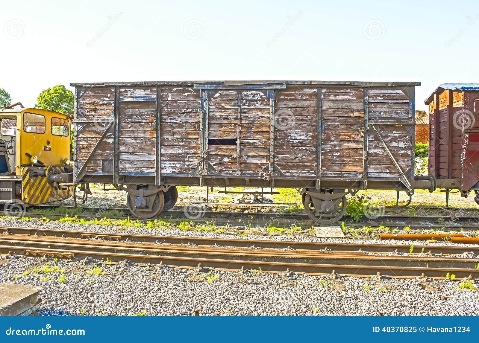 An Old Vintage Train Wagon on the Rails Stock Image - Image of classic ...