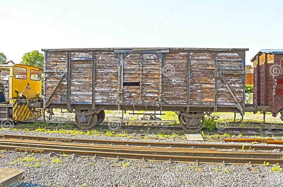 An Old Vintage Train Wagon on the Rails Stock Image - Image of classic ...
