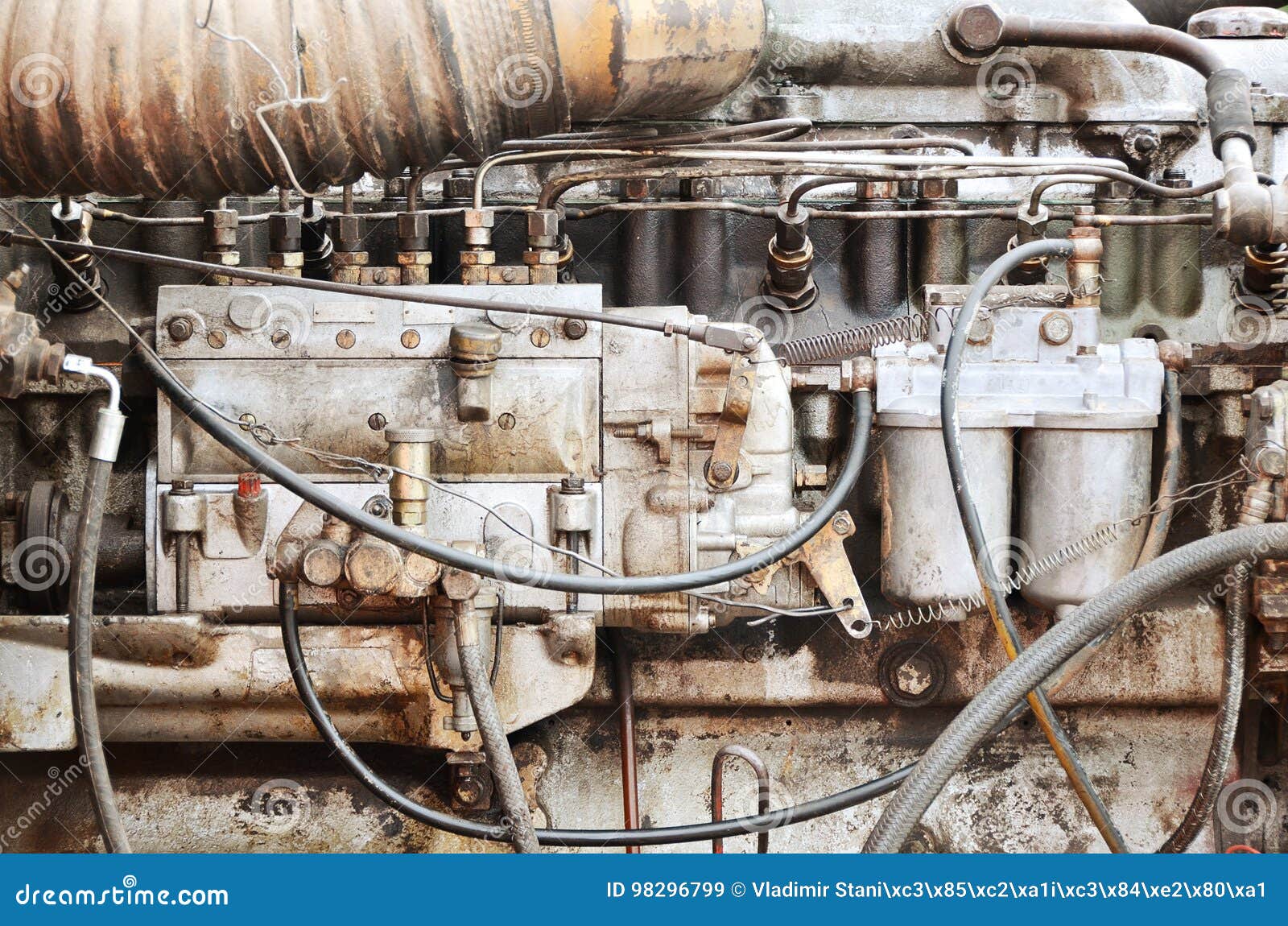 Old vintage truck engine stock image. Image of classic - 98296799