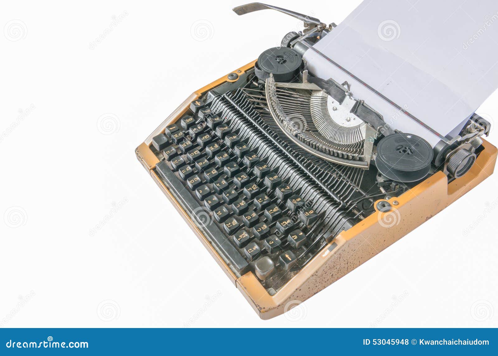 Old Vintage Typewriter with a Blank Sheet of Paper Inserted Stock Photo ...