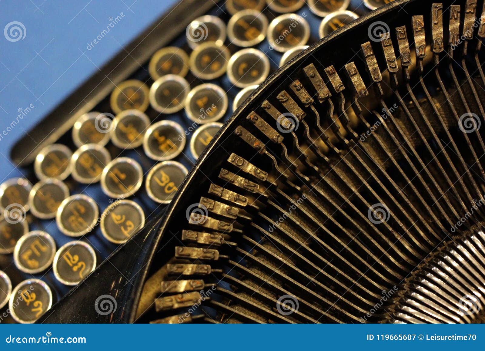 The Old Vintage Typewriter Machine Stock Image - Image of keyboard ...