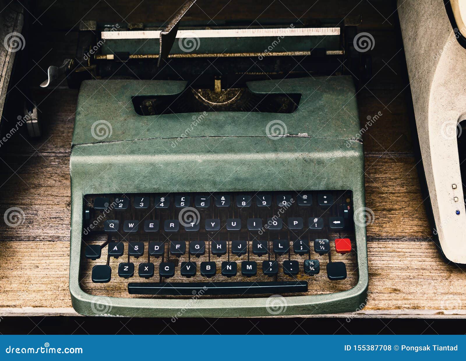 Old Vintage Typewriter Machine with Printlike Characters One at a Time ...