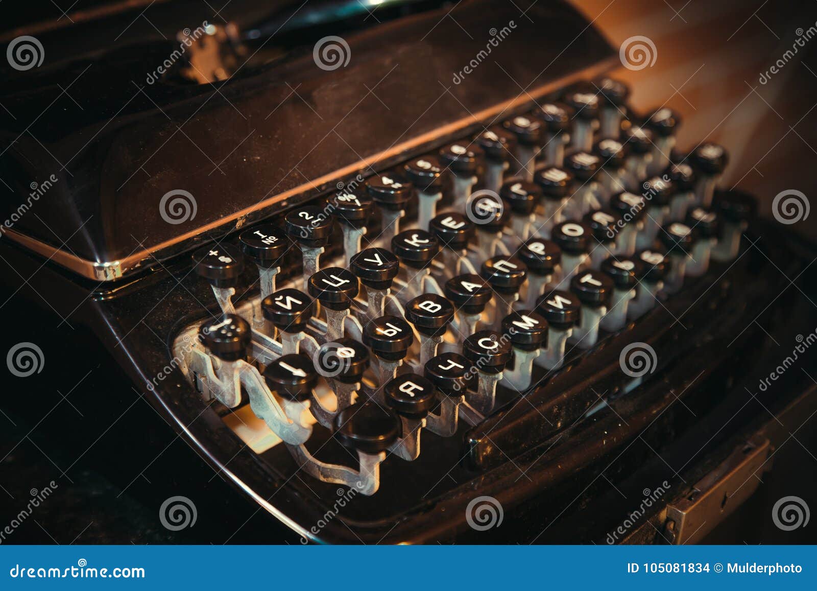 Old Typewriter With The Russian Alphabet Royalty-Free Stock Photo ...