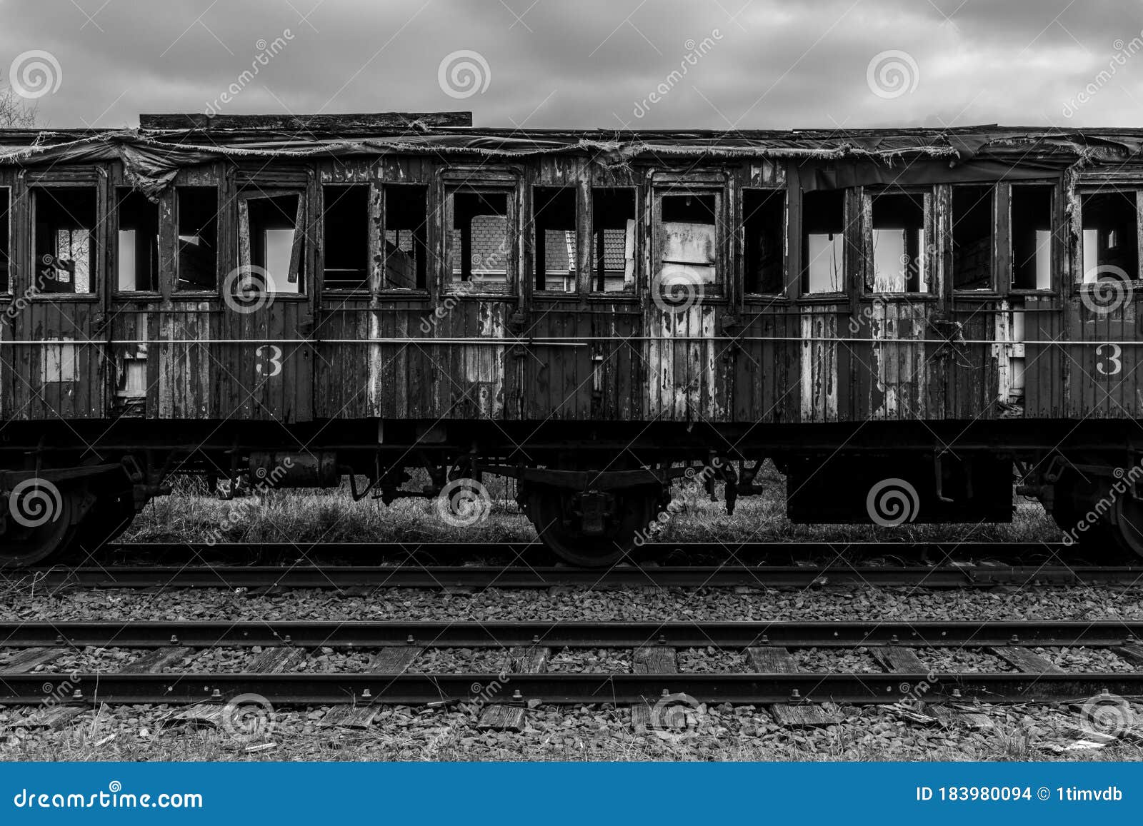 Old Vintage Wagon on the Tracks Stock Photo - Image of wheel, train ...