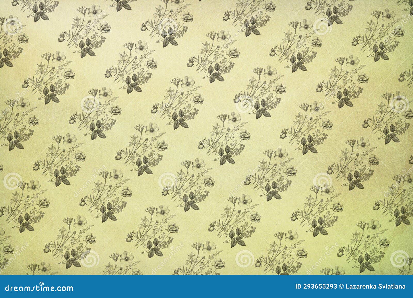 Old Vintage Wallpaper with a Repeating Floral Pattern Stock Image ...