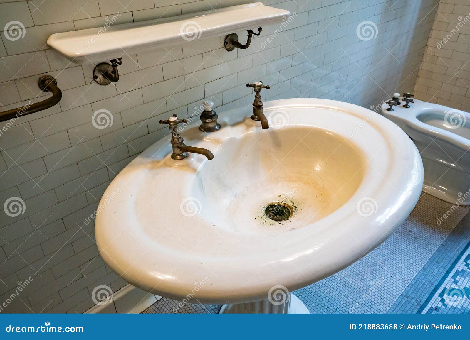 Old Vintage Wash Sink in an Old Castle Stock Photo - Image of ancient ...