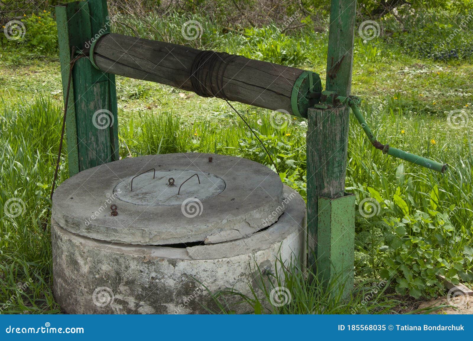 Old Vintage Well in the Village in Summer Stock Image - Image of summer ...