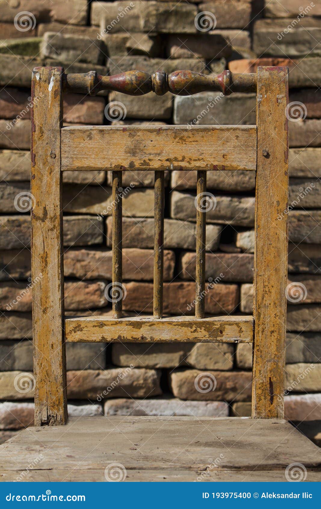 Vintage Wooden Chair. Front View. for Placing Object Stock Photo ...