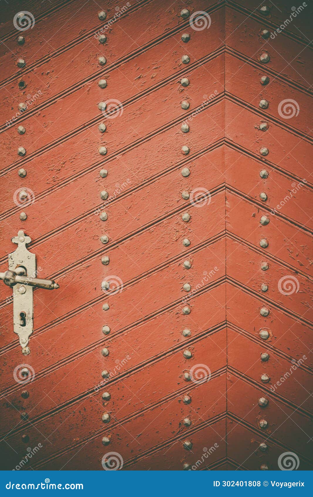 Old Vintage Wooden Doors with Metal Rivets Stock Photo - Image of ...
