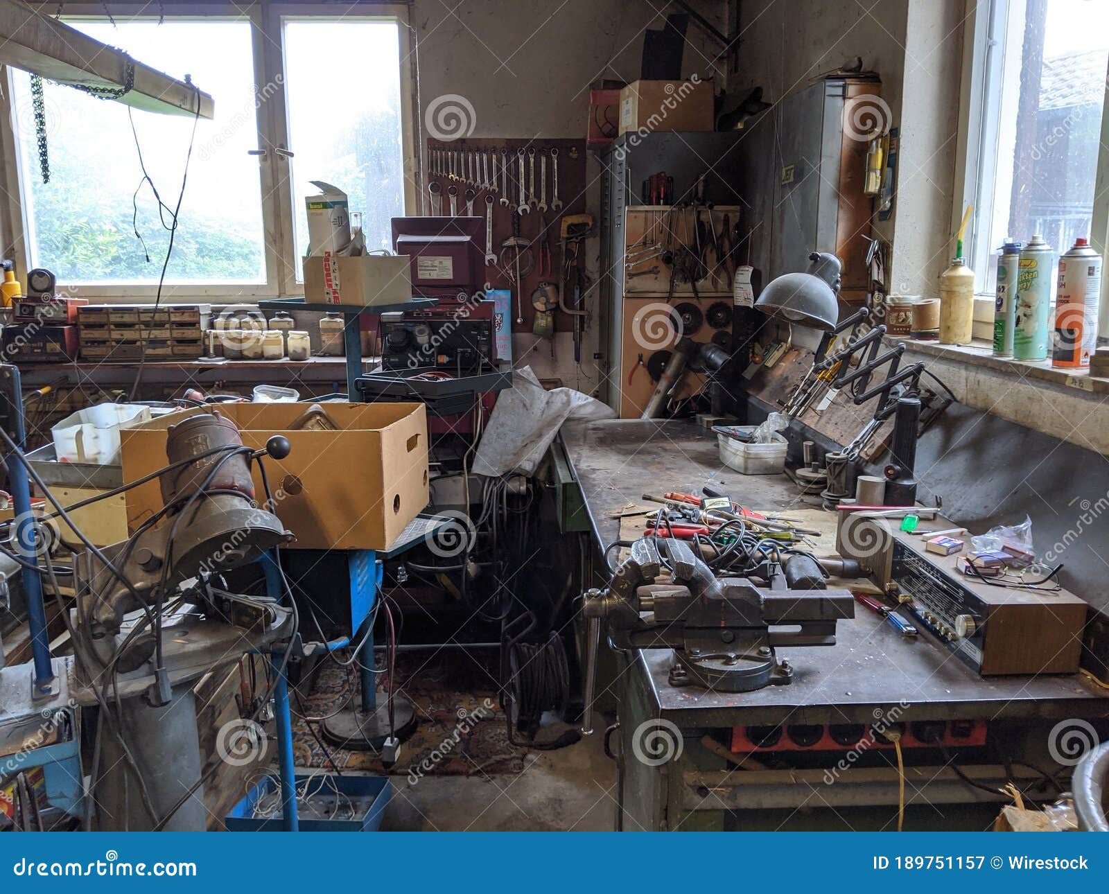 Old vintage workshop editorial photography. Image of drill - 189751157