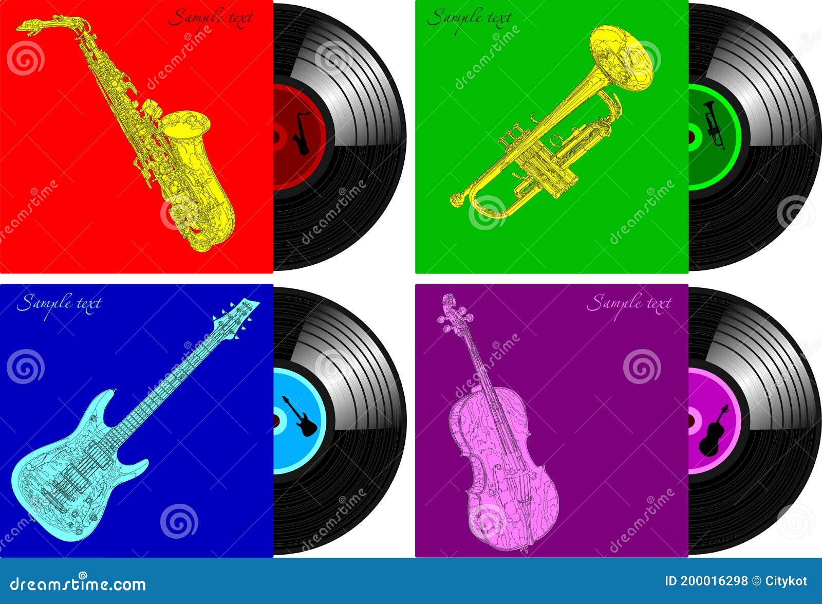 Old vinyl record stock vector. Illustration of instrument - 200016298