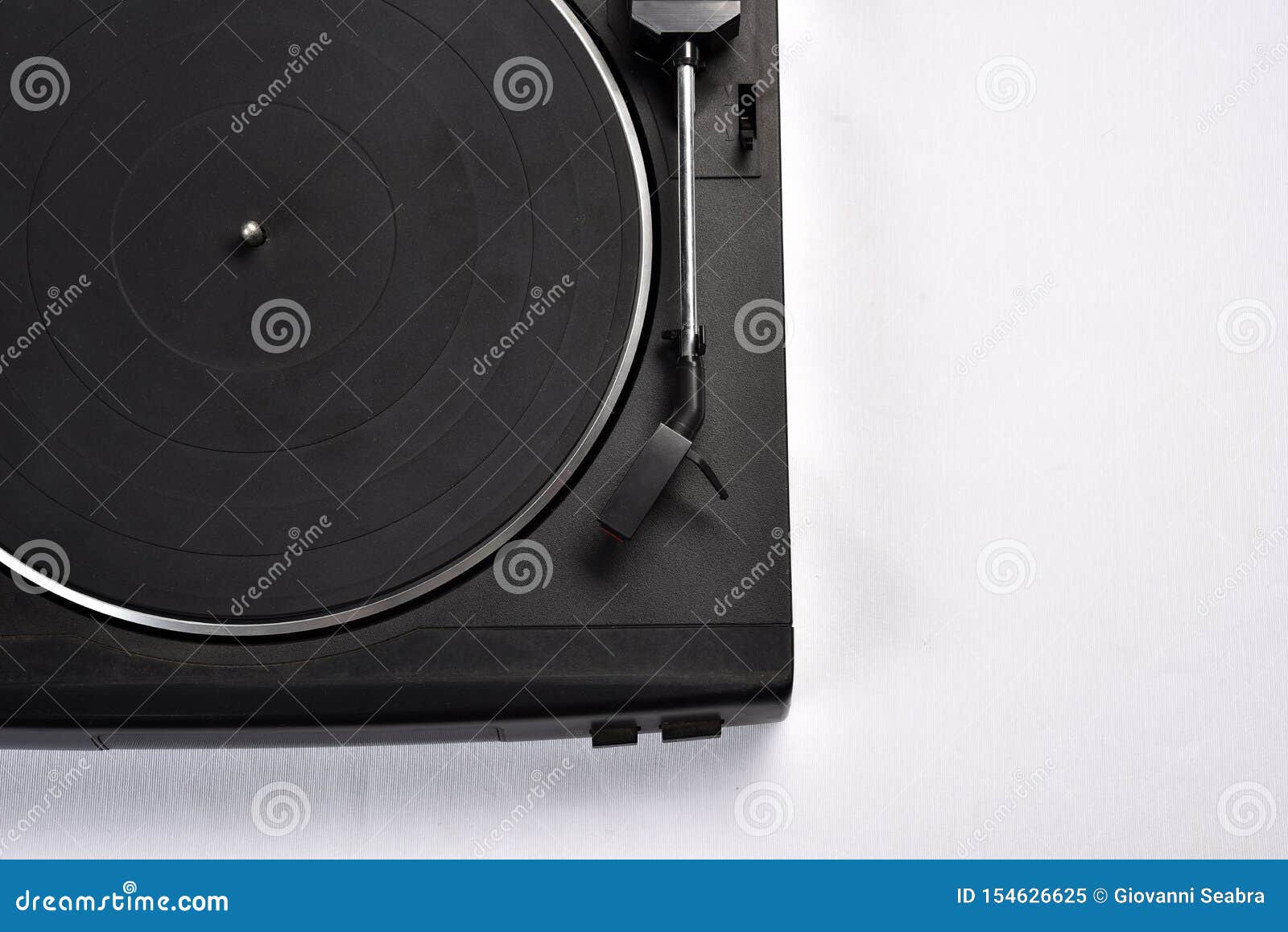 Old Vinyl Record Player on White Background Stock Image - Image of ...