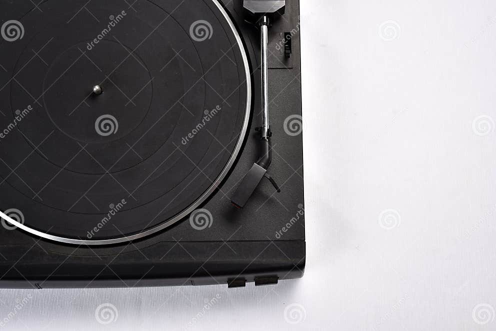 Old Vinyl Record Player on White Background Stock Image - Image of ...