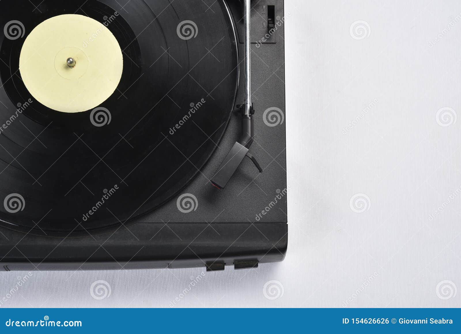 Old Vinyl Record Player on White Background Stock Photo - Image of play ...