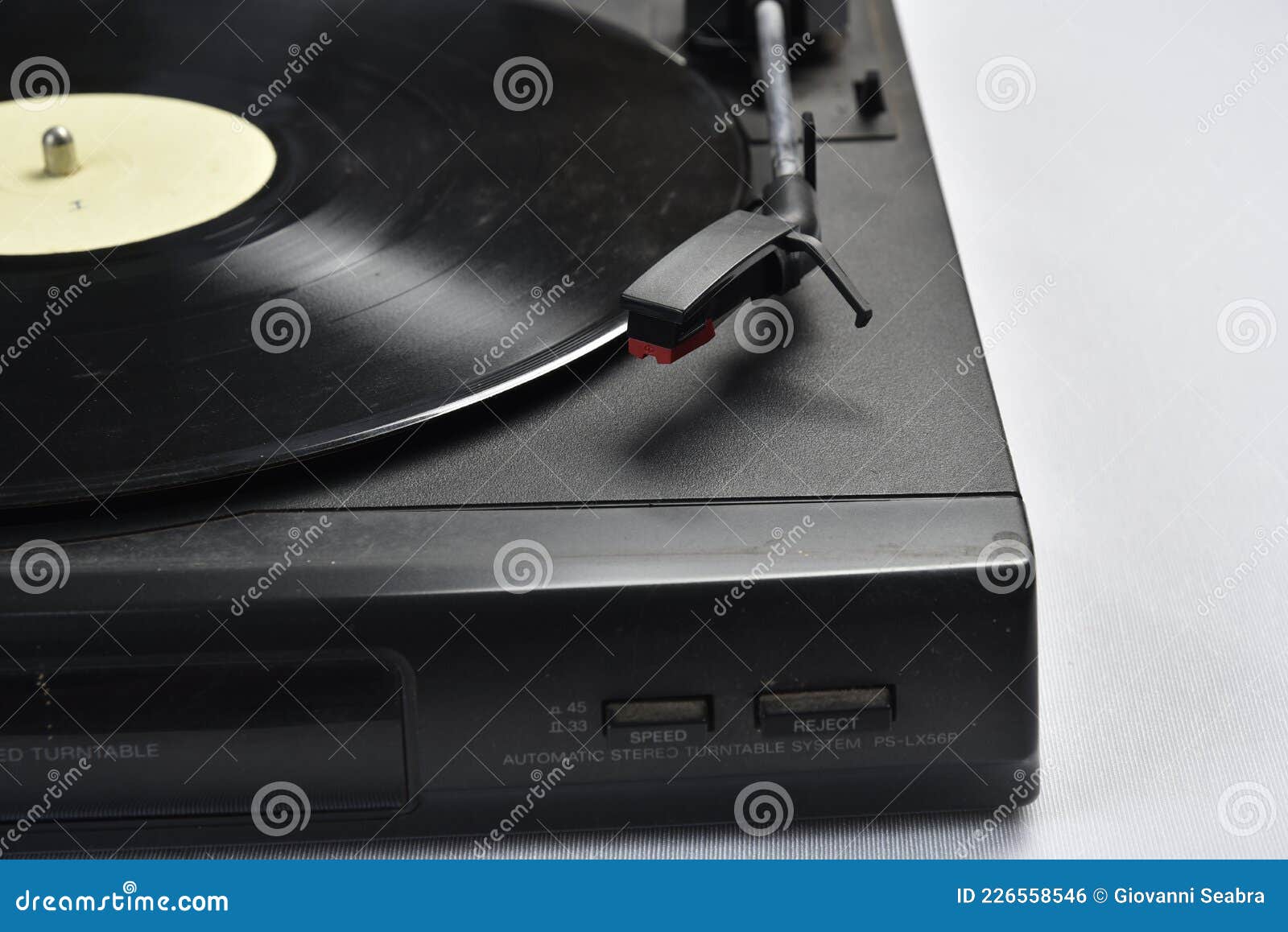 Old Vinyl Record Player on White Background Stock Photo - Image of ...