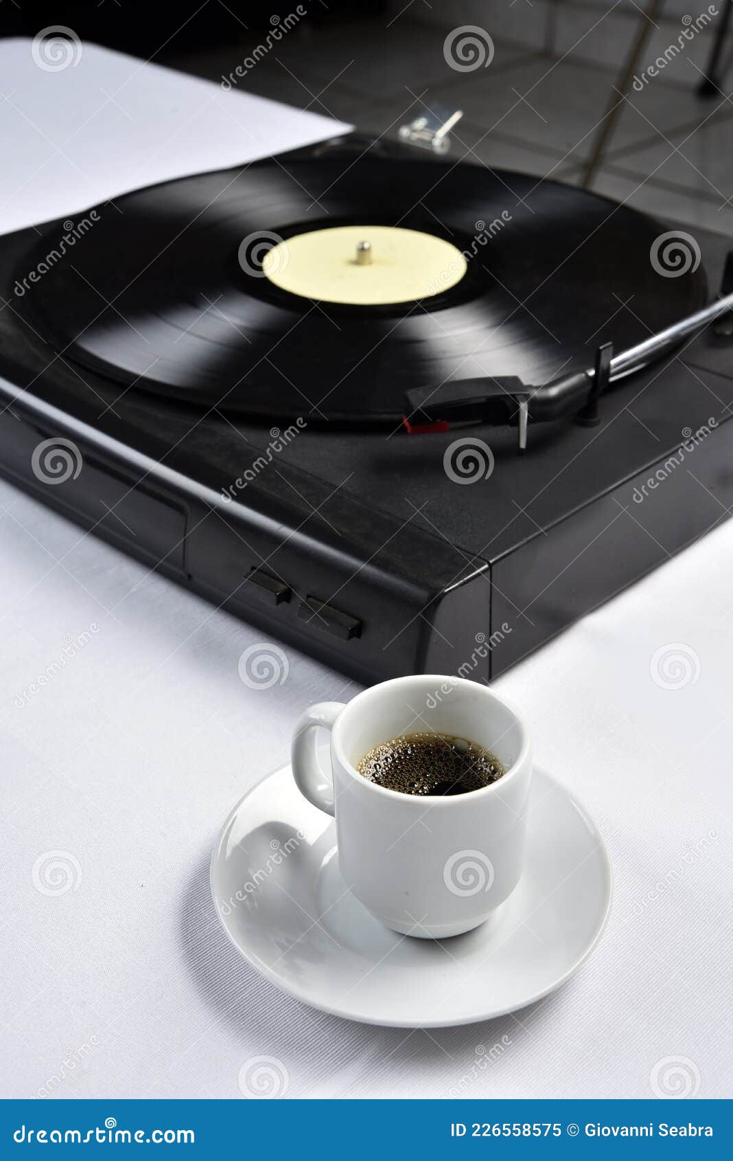 Old Vinyl Record Player on White Background Stock Image - Image of ...