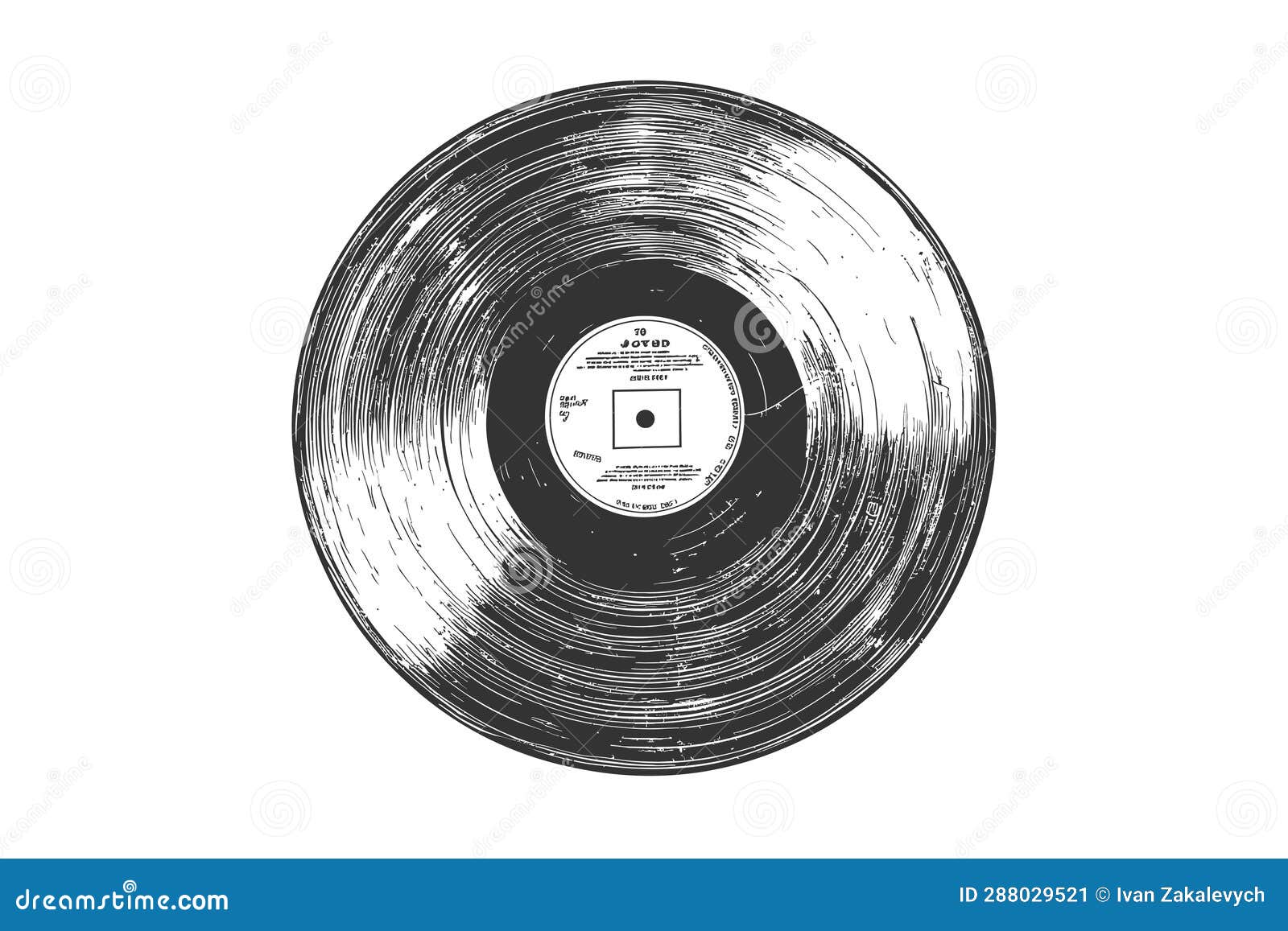 Old Vinyl Record Retro Hand Drawn Sketch. Vector Illustration Design ...