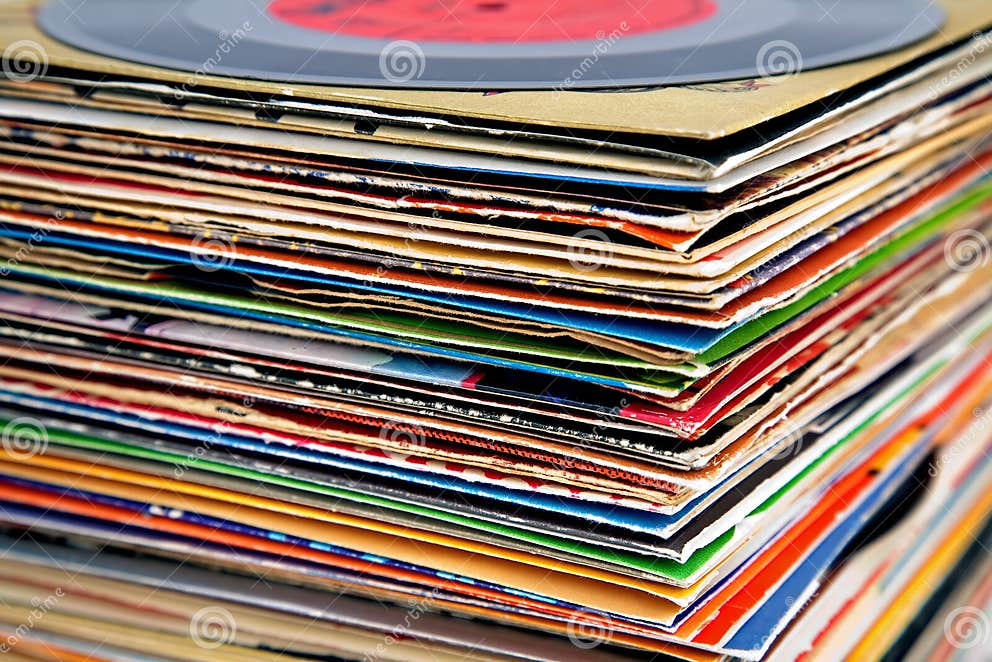 Old vinyl records pile stock image. Image of disc, long - 20789227