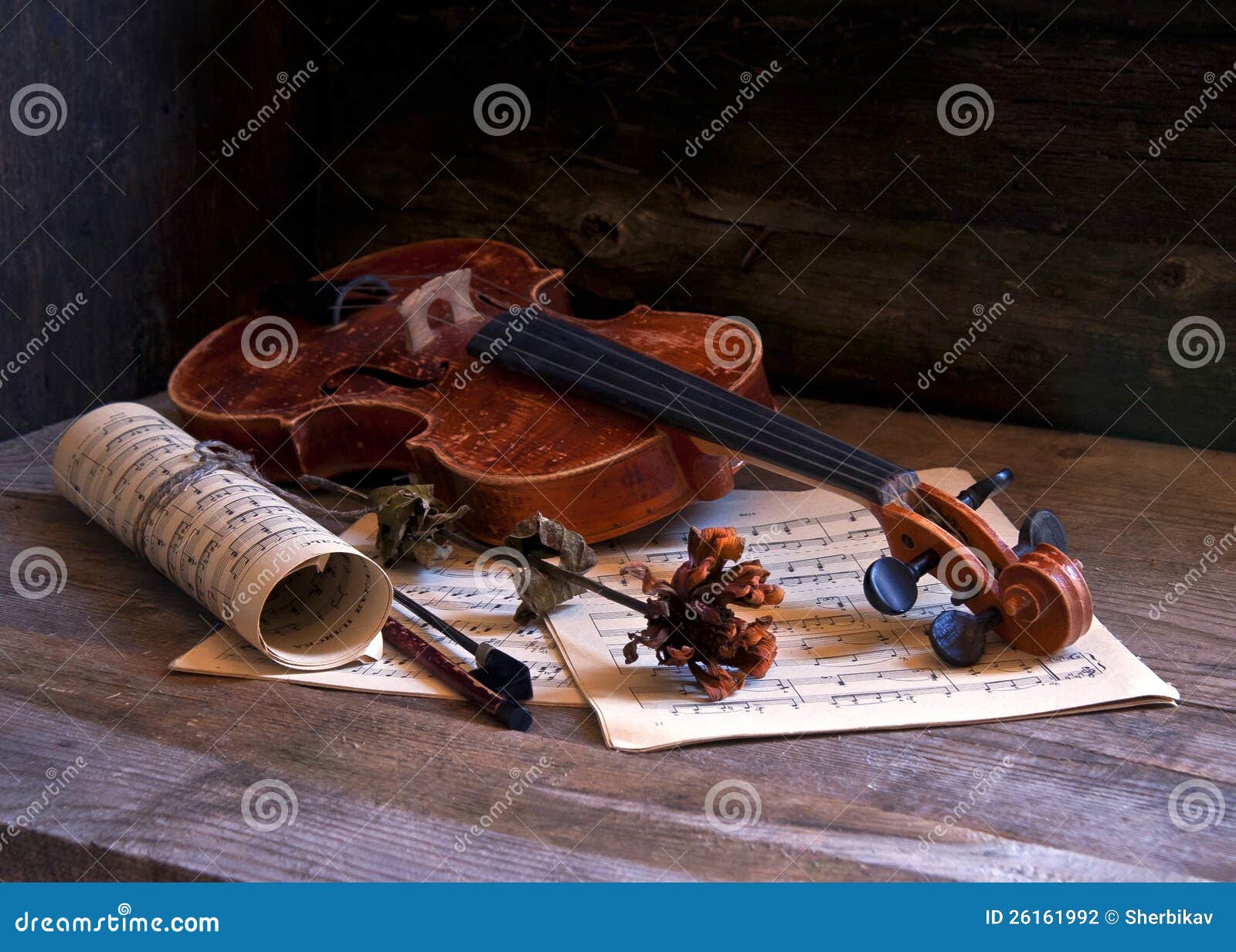 Old violin stock photo. Image of sheet, music, light - 26161992